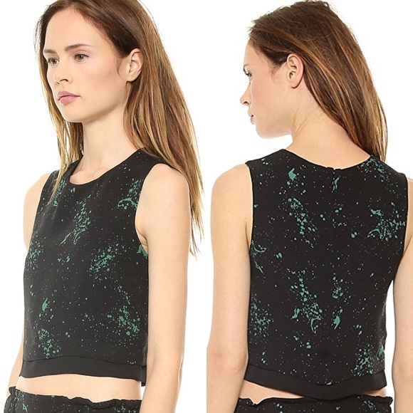 A.L.C. | Tops | Alc Silk Splatter Print Crop Top | Poshmark